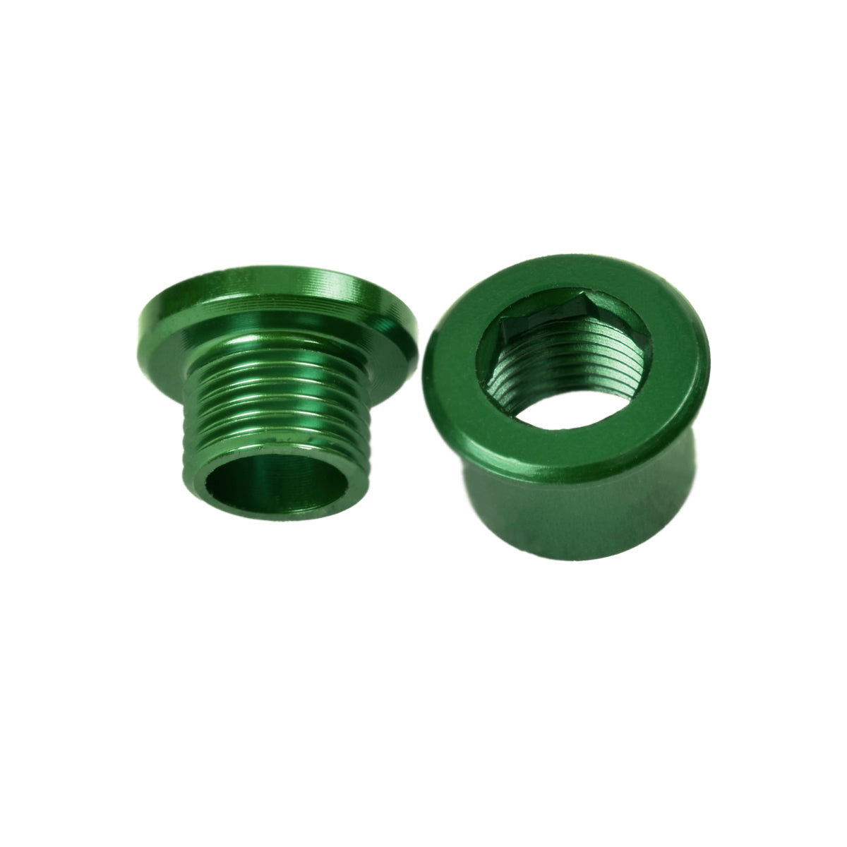 M8x6mm Chainring Bolt and Nut Set, 4 Pack Green - Wheels Mfg