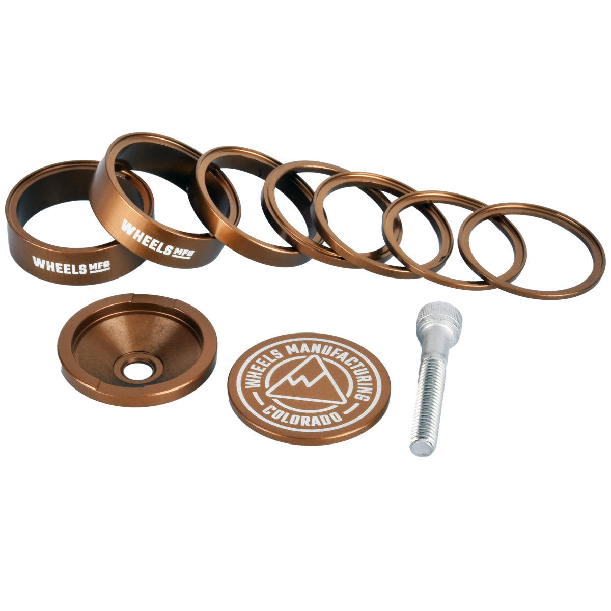 Pro Aluminum Headset Spacer Kit - Colorado Copper - Wheels Mfg
