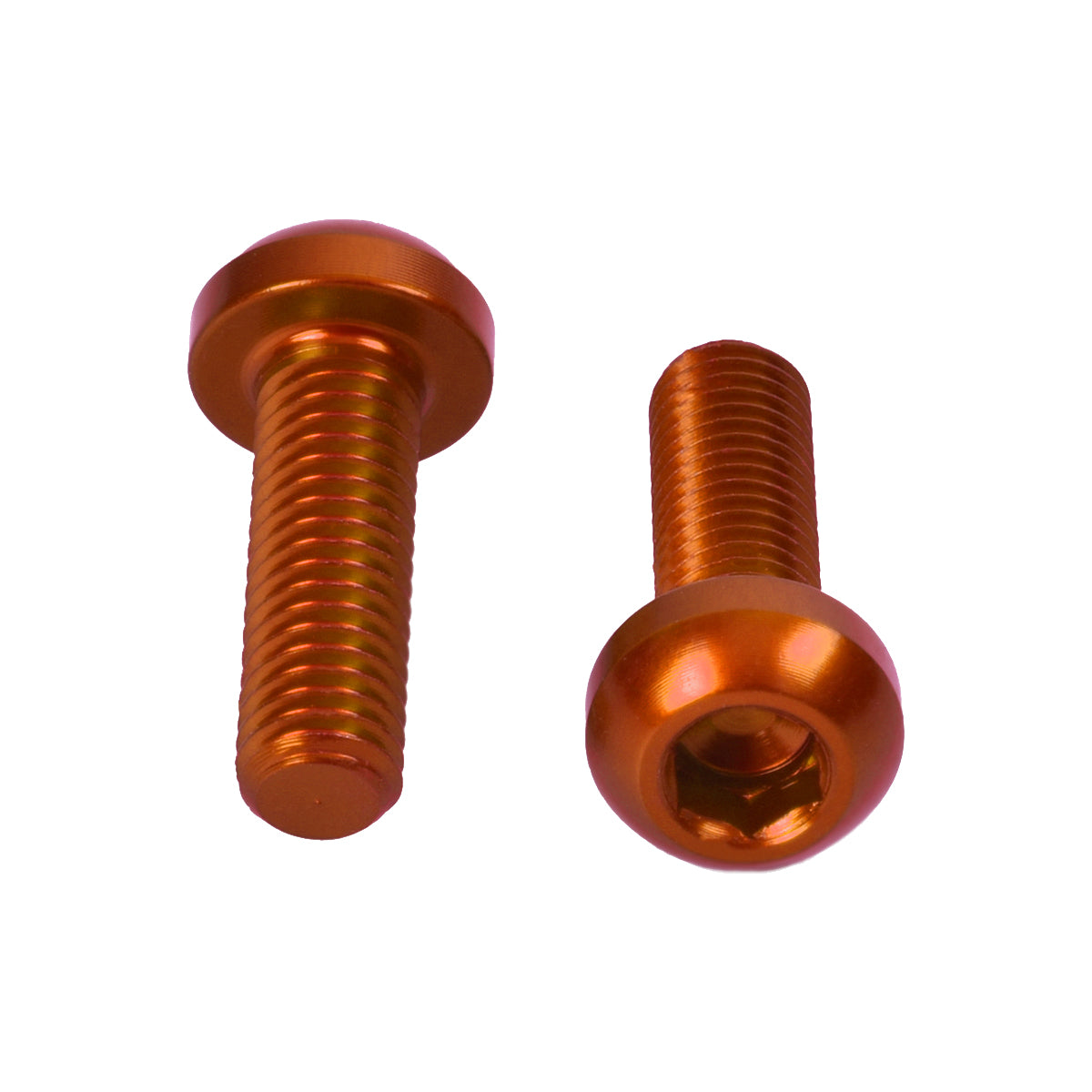 M5x0.8x16mm Water Bottle Cage Bolts - Orange 2 Pack - Wheels Mfg
